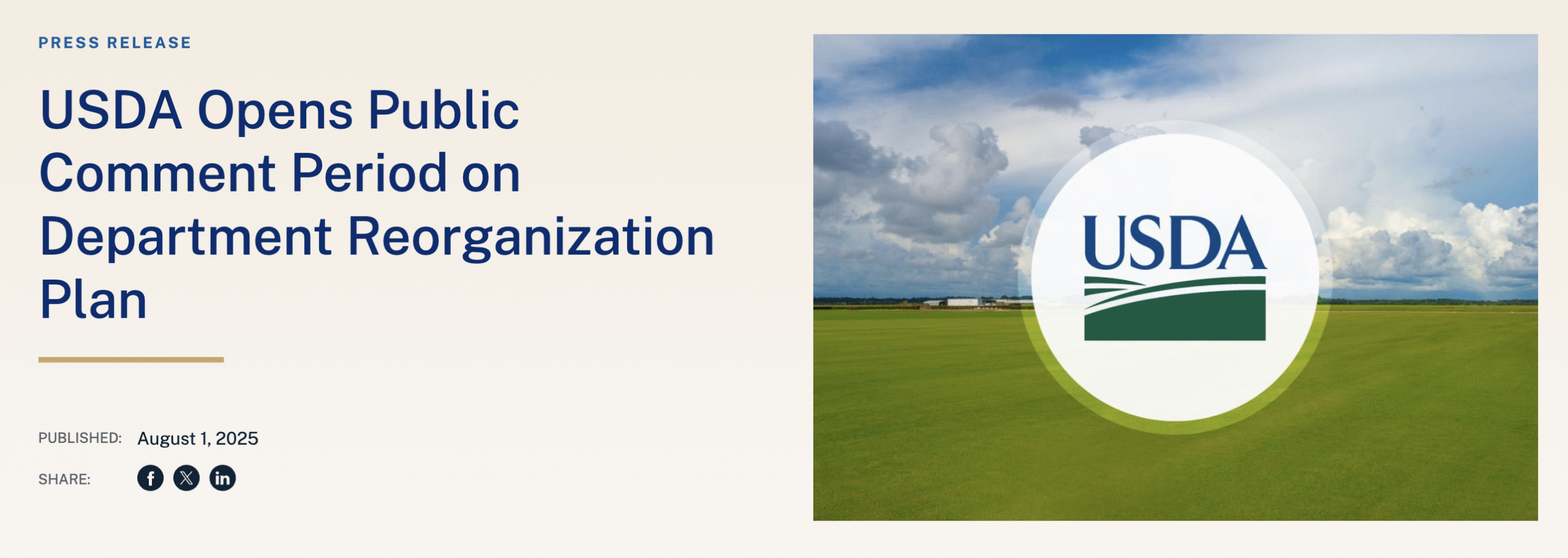 USDA Extends Reorg Plan Comment Period to Sept. 30 - Farm Policy News